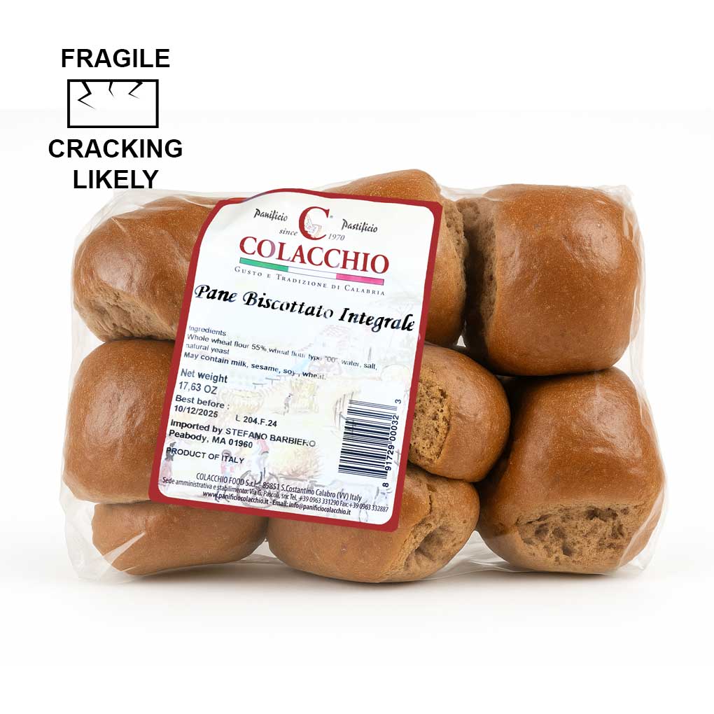 Colacchio Italian Whole Wheat Toasted Bread, 17.63 oz (500 g)