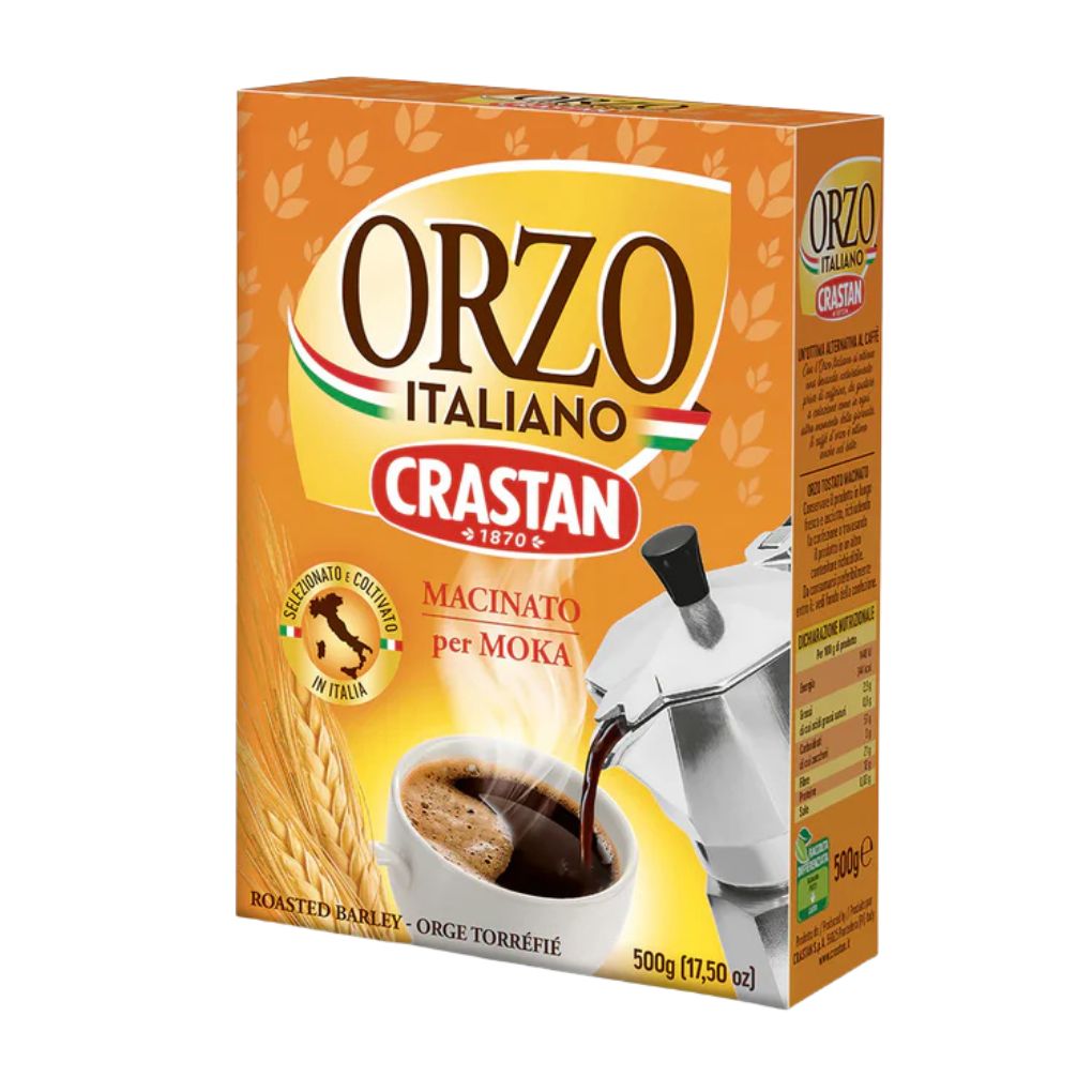 Crastan Orzo Ground Roasted Barley for Moka Pot, 17.5 oz (500 g)