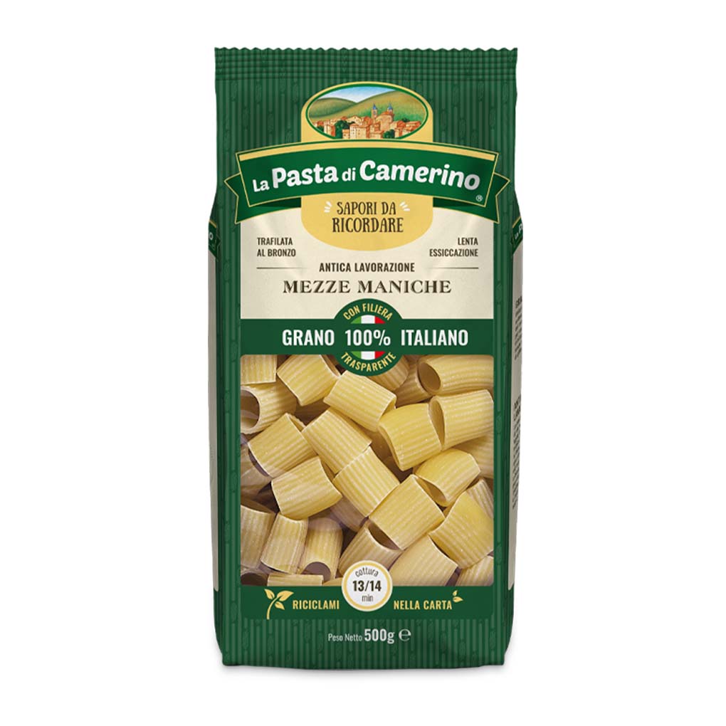 La Pasta di Camerino Artisanal Mezze Maniche, 100% Italian, 17.6 oz (5