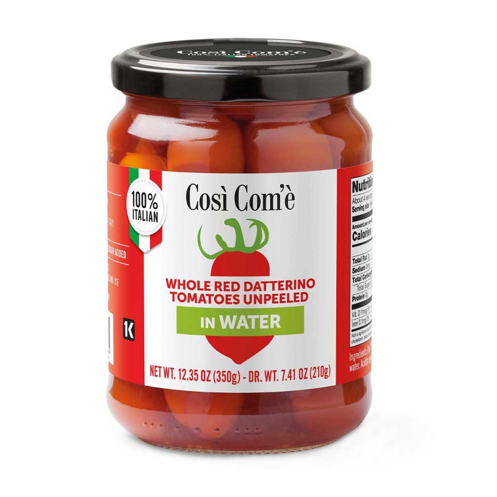 Cosi Come Whole Red Datterino Tomatoes in Water, 12.4 oz (350 g)