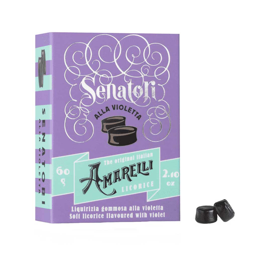 Senatori Violet Soft Licorice Candies by Amarelli, 2.1 oz (60 g)