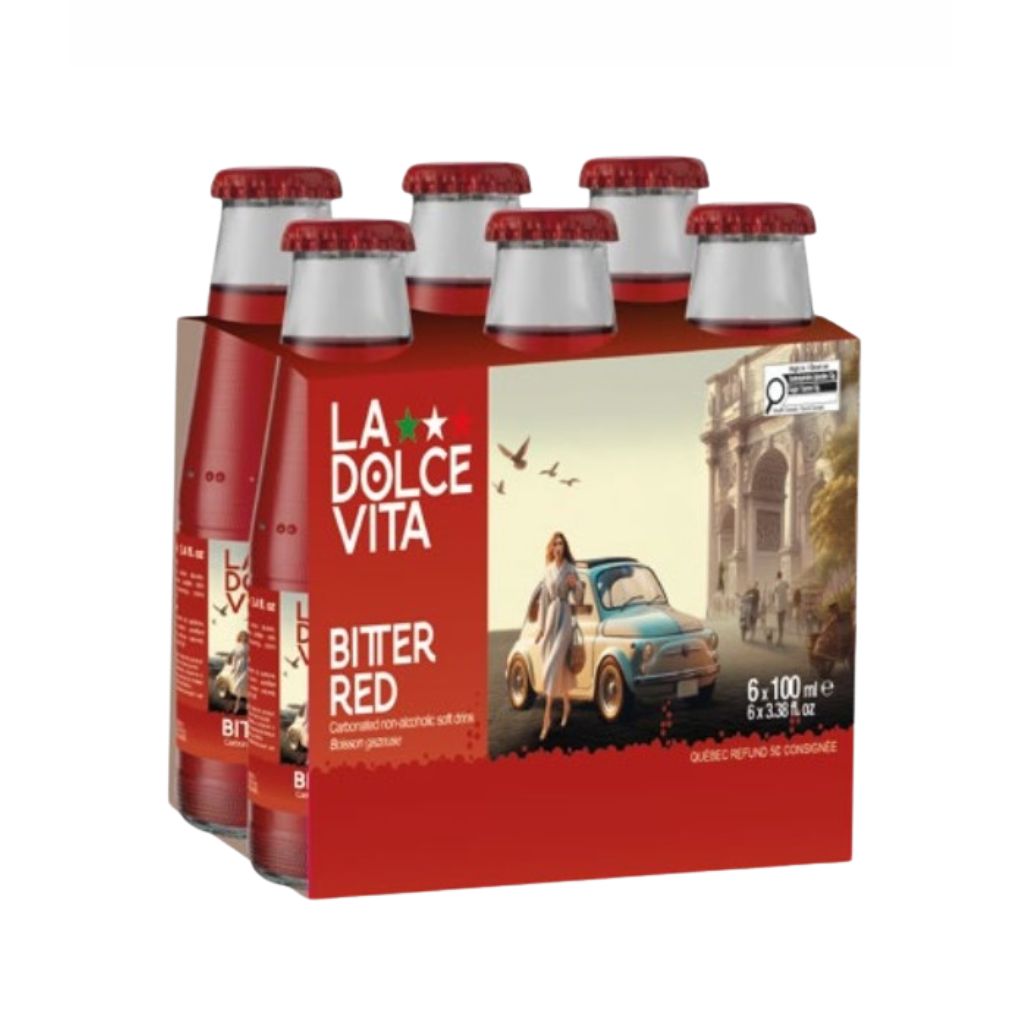 Italian Red Bitter, 6-Pack by La Dolce Vita, 3.38 fl oz (100 ml) x 6