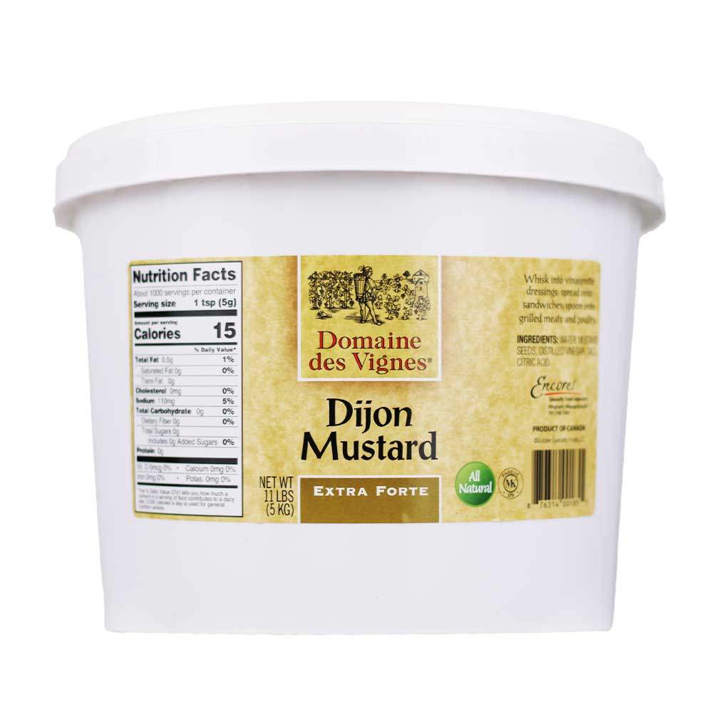 Extra Strong Dijon Mustard 11lb Tub by Domaine des Vignes, 11 lb (5 kg