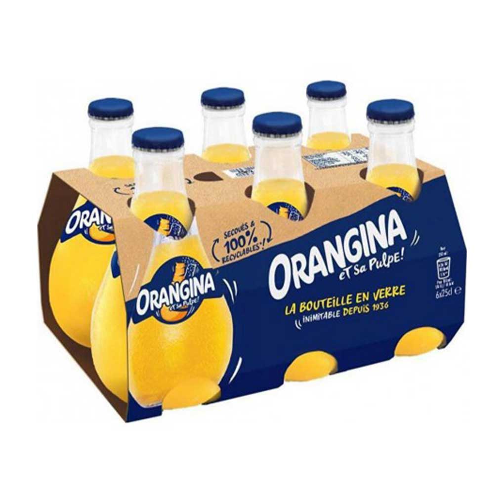 Orangina French Orange Soda with Pulp, 6 x 8.5 fl oz
