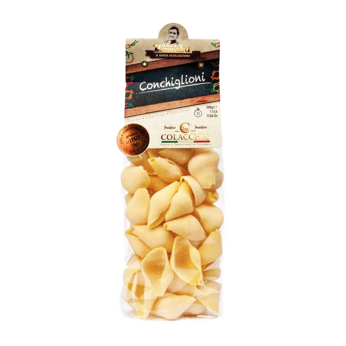 Italian Conchiglioni Pasta by Colacchio, 1.1 lb (500 g)