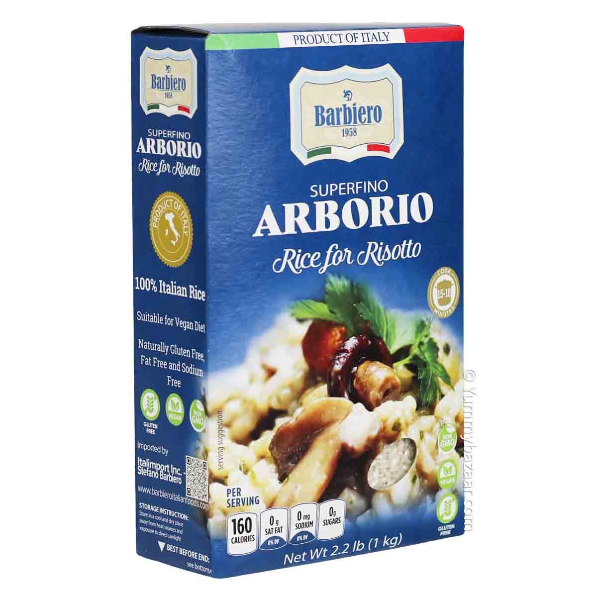 Italian Superfine Arborio Risotto Rice by Barbiero, 2.2 lb (1 kg)