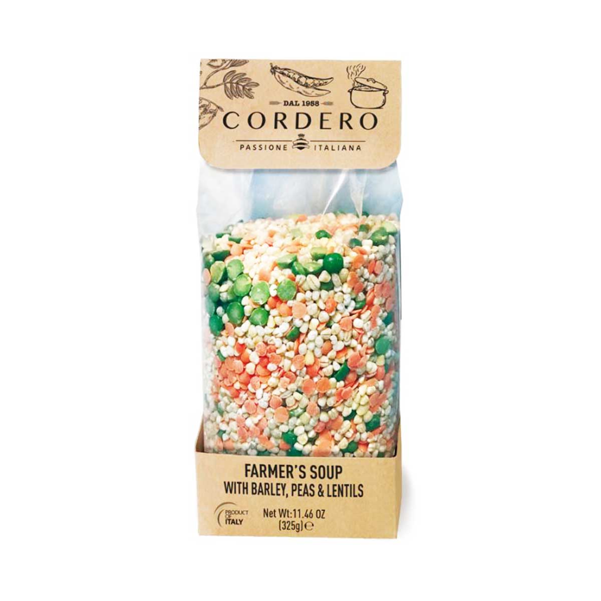 Farmer's Soup Mix with Barley, Peas & Lentils by Cordero, 11.46 oz (32